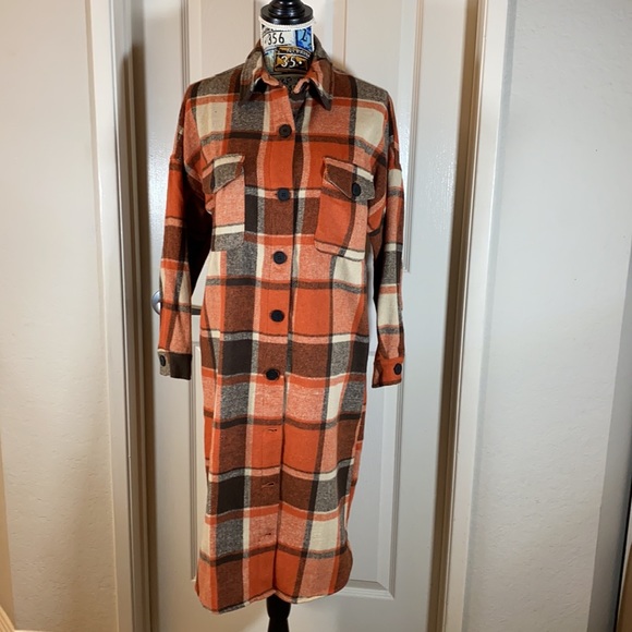 Jackets & Coats | New Oversized Long Flannel Coat | Poshmark
